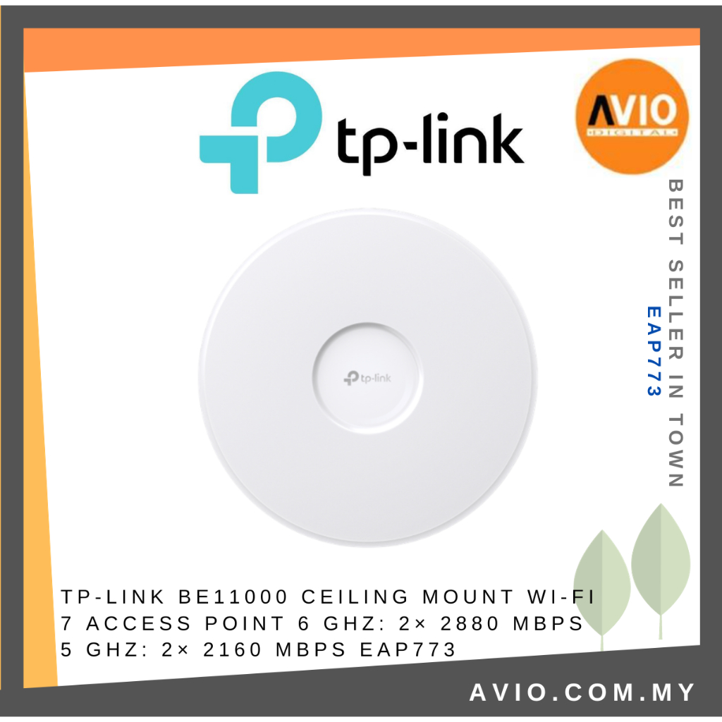TP-LINK Tplink BE11000 Ceiling Mount Wi-Fi 7 Access Point 6 GHz 2× ...
