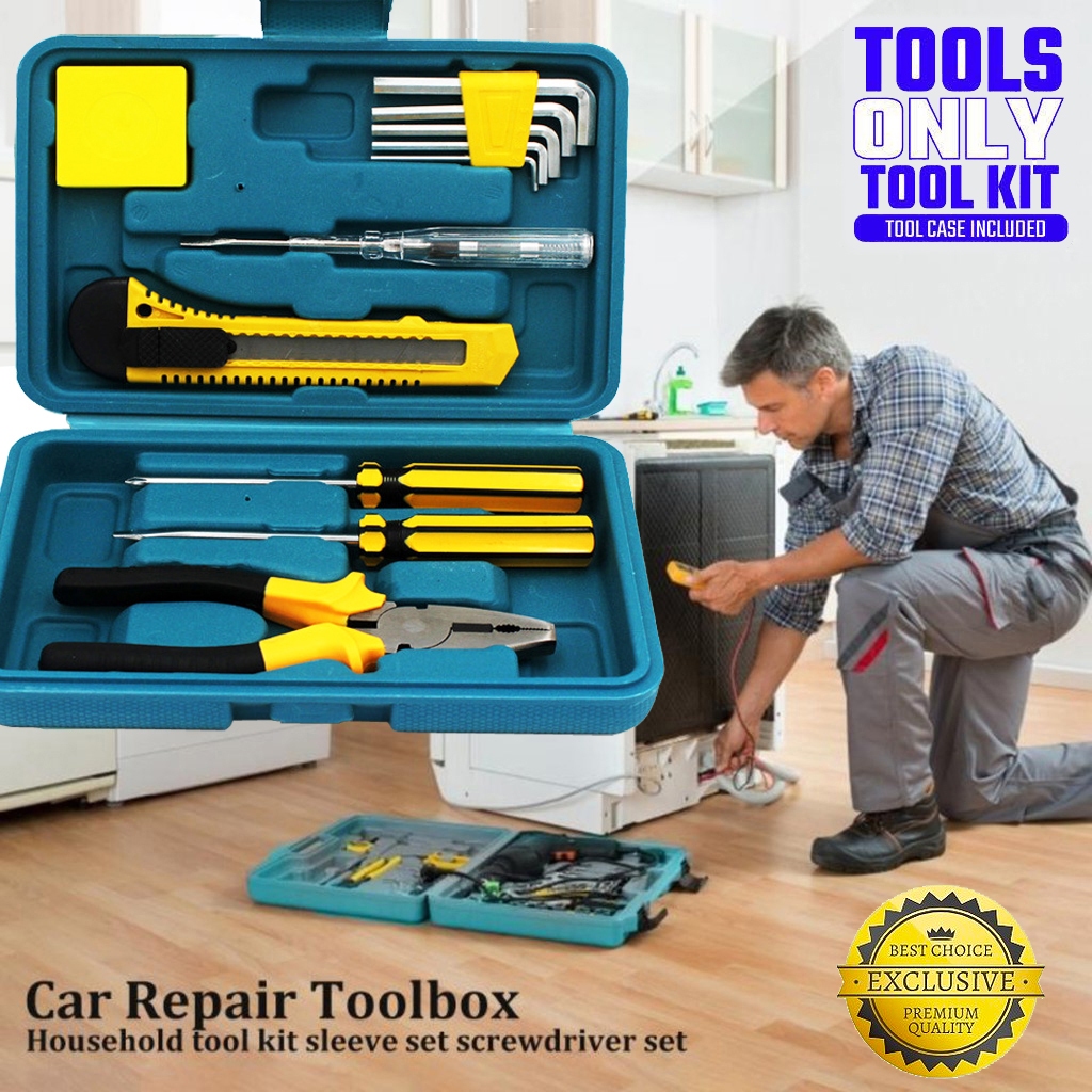 12 in 1 Tools Kit Portable Hardware Emergency Kit Set Home Repairing ...