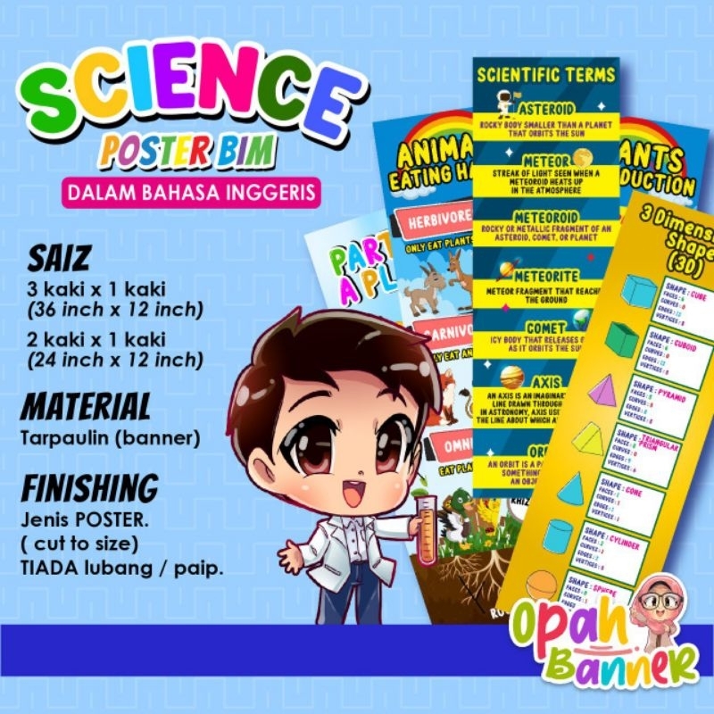SCIENCE. BEAM SCIENCE. BANNER KECERIAAN KELAS. BILIK SAINS | Shopee ...