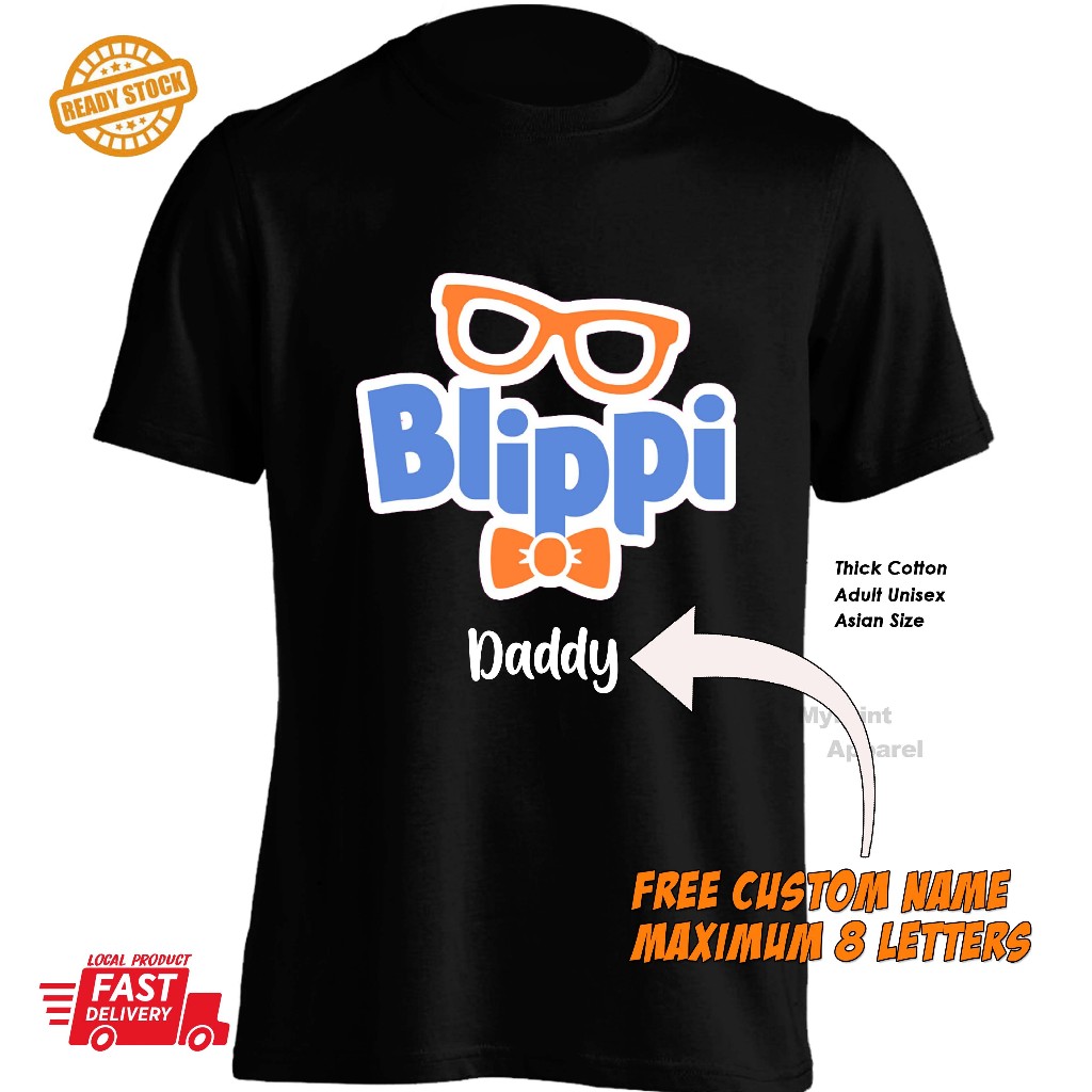 Blippi Live design Adult size from S to 3XL Short Sleeve Shirt Baju ...