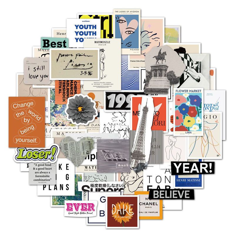 100pcs Ins Korean Style Stickers Decoration Journal Sticker For Laptop ...