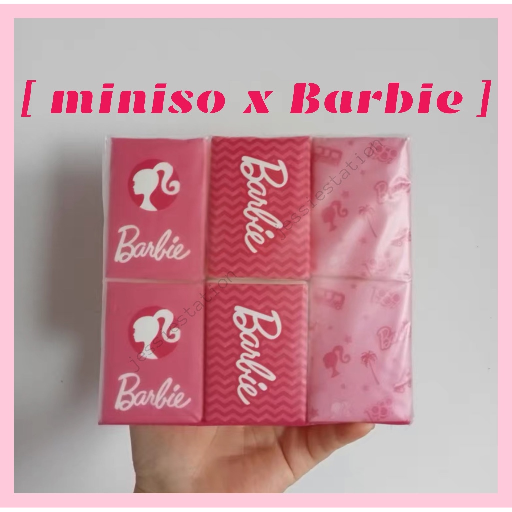 Ready Stock / MINISO x Barbie 12 Packs Tissue Barbie Light Fragrance ...