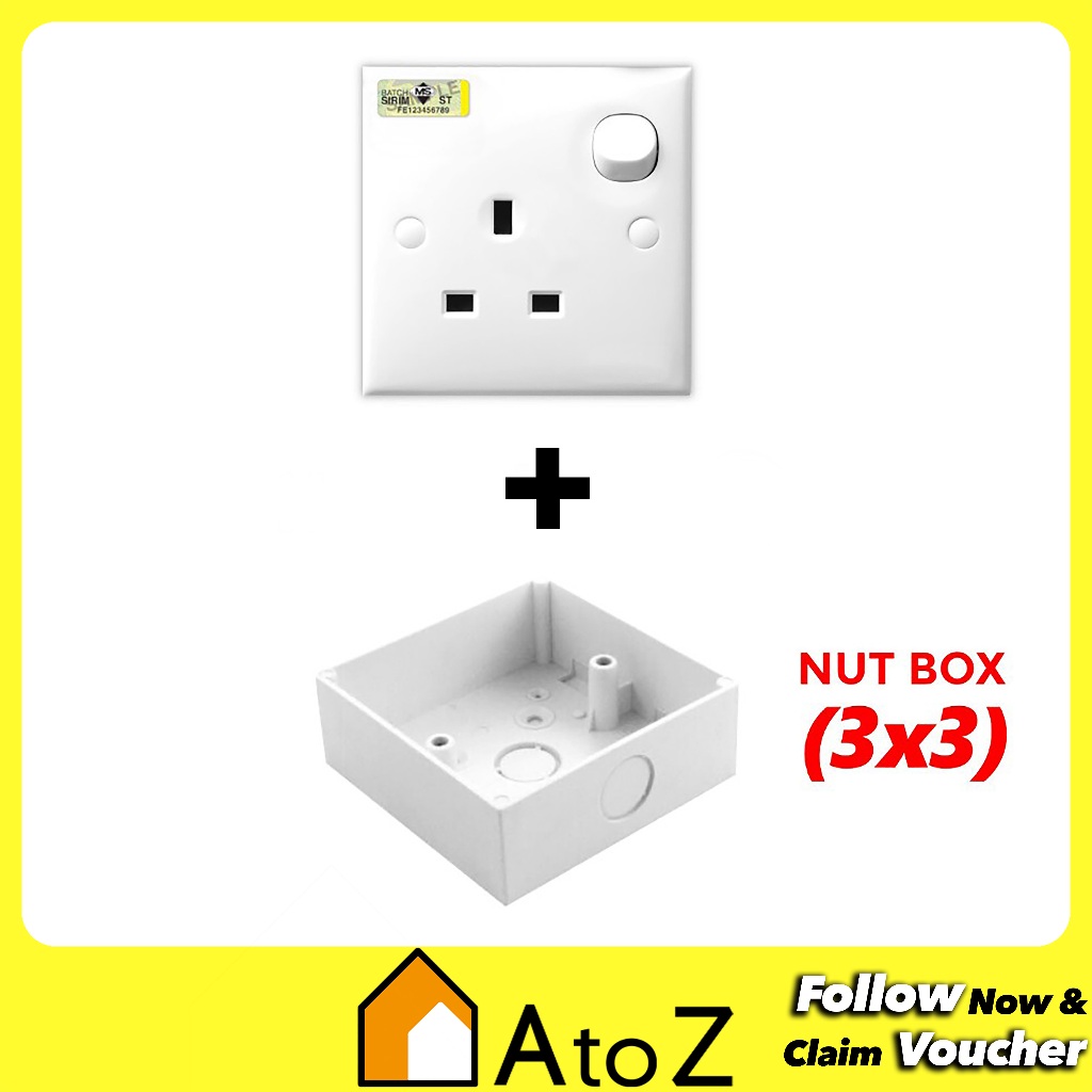 SIRIM 13A Switch Socket Outlet Bakelite Socket Plug Power Point Tahan ...