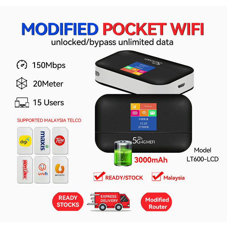 Ready Stock Modified New ZTE A8+ 4GLTE 300Mbps portable modem mini WIFI ...