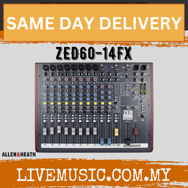 Allen & Heath ZED60-14FX Mixer with USB and Effects ( ZED6014FX / ZED60 14FX ) | Shopee Malaysia