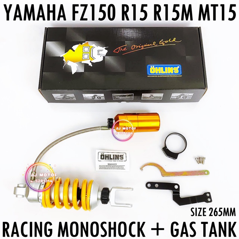 YAMAHA FZ150 R15 MT15 R15M MONOSHOCK GAS 265MM ABSORBER SUSPENSION FZ-150 MT-15 V4 GANTUNG REAR ...