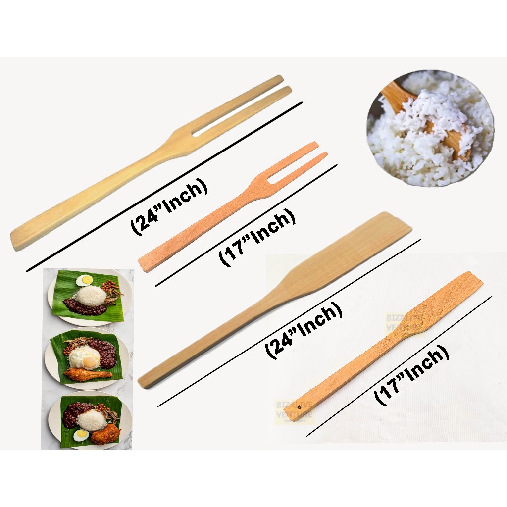 Fork Paddle | Rice Paddle | Senduk Nasi Kayu | Sudip Kayu 2 Mata ...