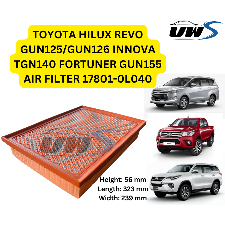 1802 TOYOTA HILUX REVO GUN125/GUN126 INNOVA TGN140 FORTUNER GUN155 AIR ...