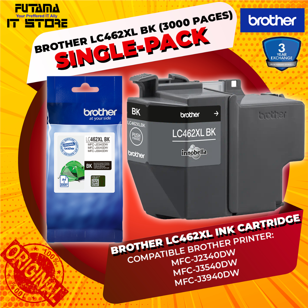 BROTHER LC-462/462XL (Black/Cyan/Magenta/Yellow) - Brother Genuine Ink Cartridge (Single-Pack ...