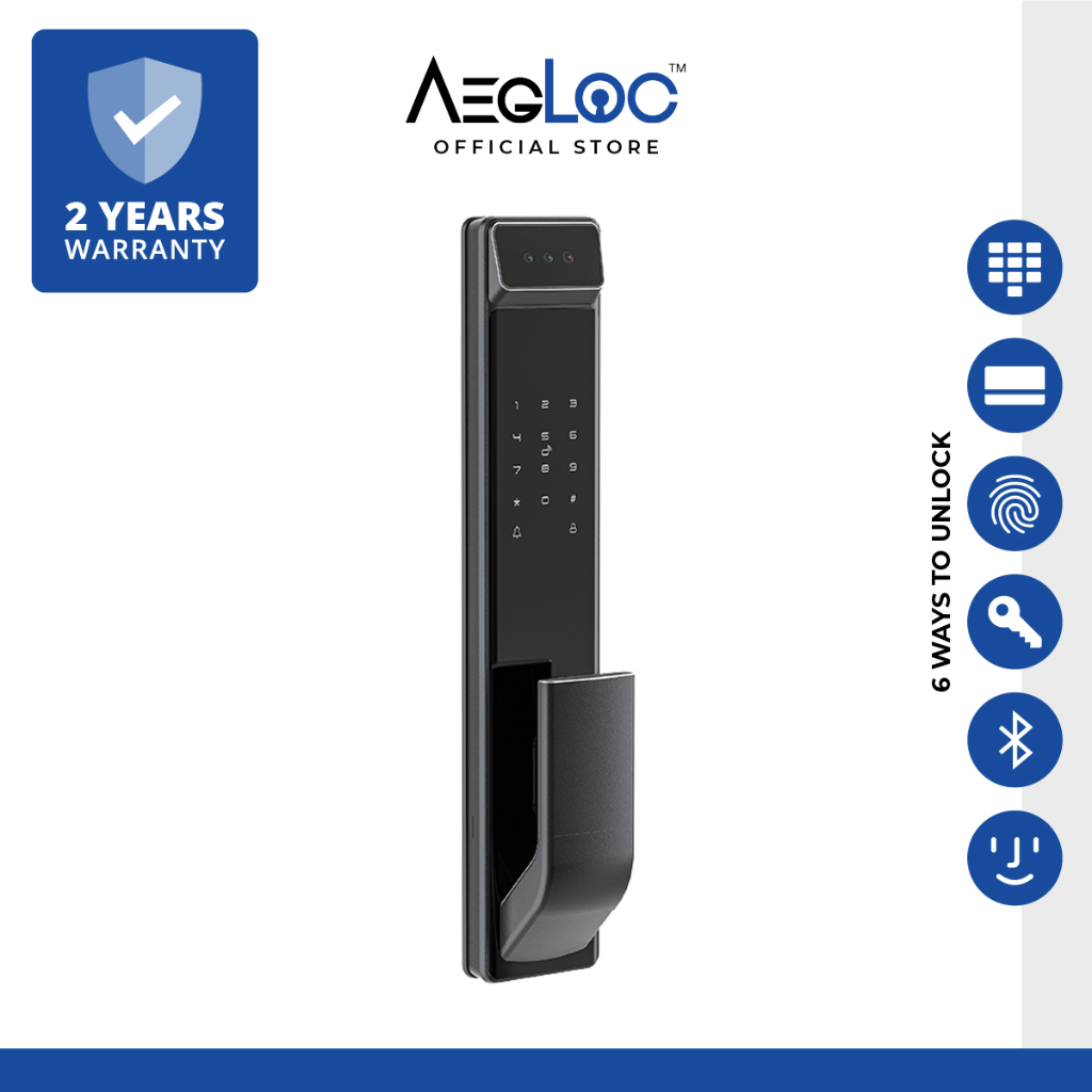 Aegloc Black Smart Digital Push-Pull Slim Door Lock (AEG-T50) | Shopee ...