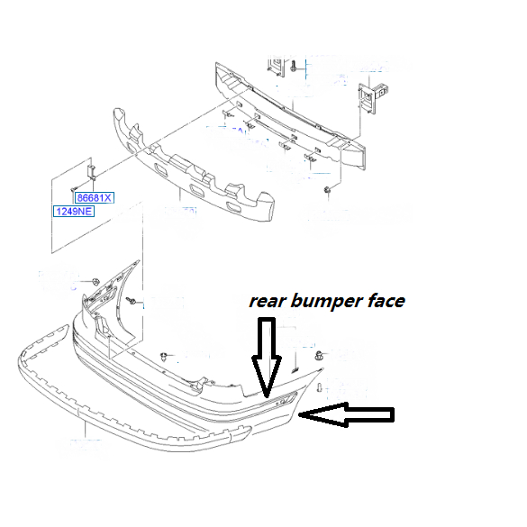 HYUNDAI ELANTRA-XD 2001 REAR BUMPER FACE 86610-2D100 | Shopee Malaysia