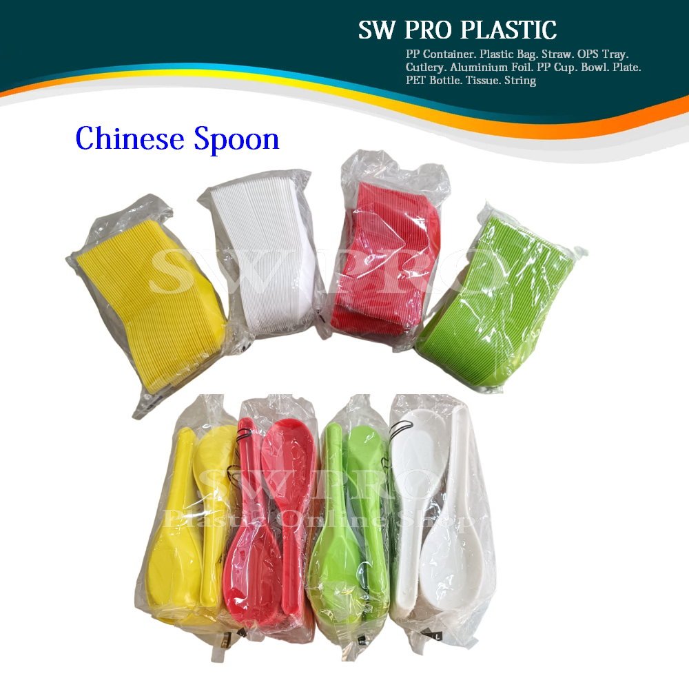 Chinese Spoon 5" /Disposable Plastic Spoon/ Sudu Plastik /Soup Spoon ...