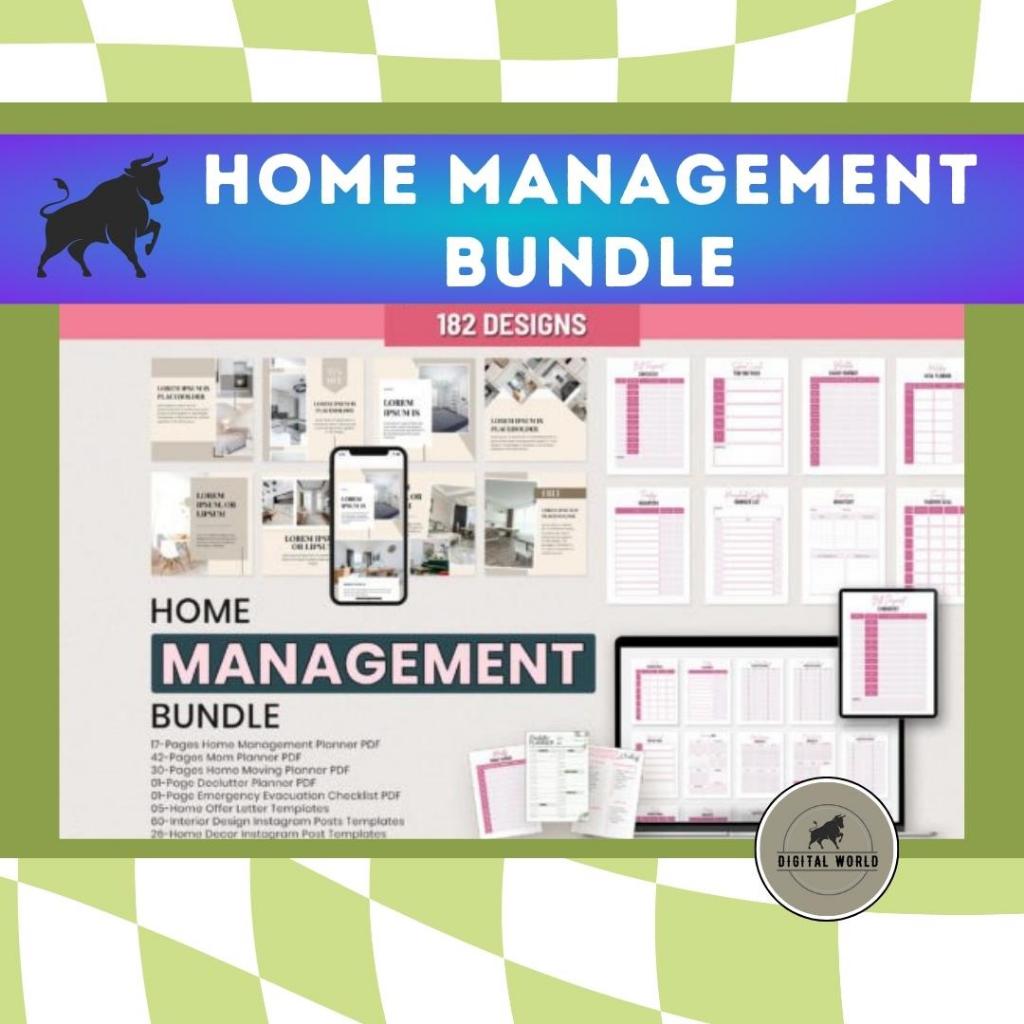 Home Management Bundle | Printable PDF Bundle | Editable Canva ...
