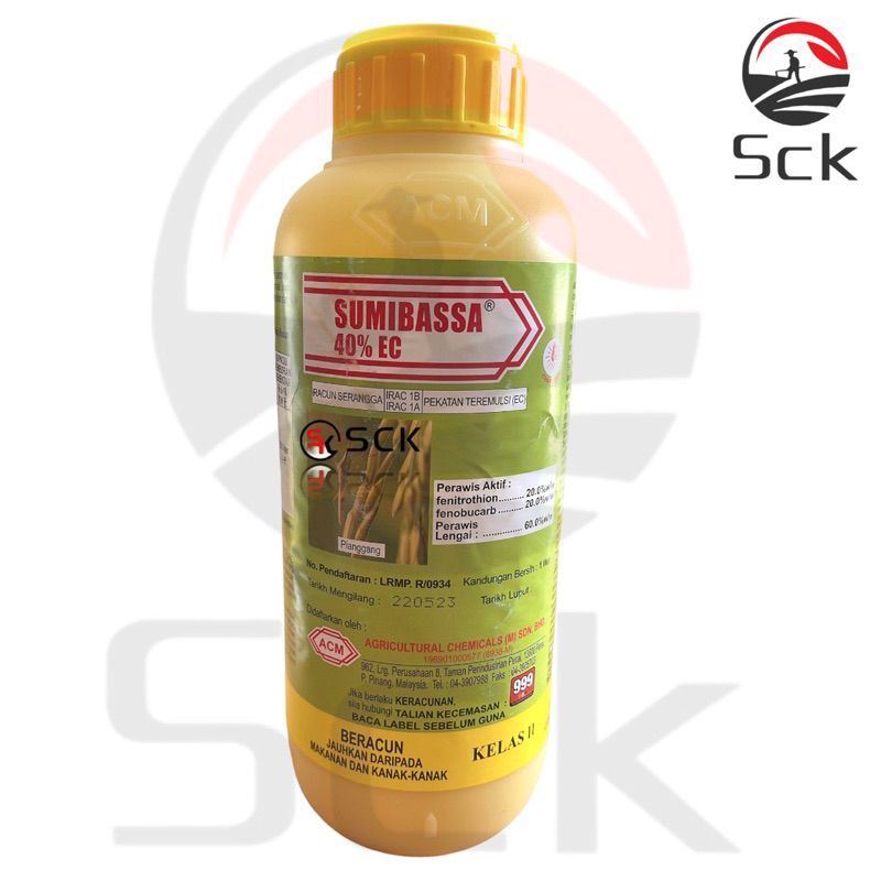 Sumibassa 40%EC 1Liter/Racun Serangga/Fenitrothion 20%+fenobucarb 20%/pianggang/Bena perang/ulat ...