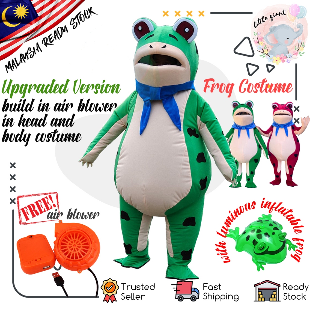 [LOCAL READY STOCK] FROG COSTUME WITH DUAL AIR BLOWER UPGRADED VERSION ...