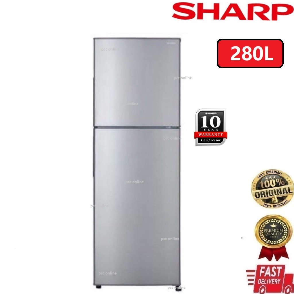 Sharp SJ285MSS 2 Door Fridge Refrigerator|Peti Sejuk (280L) | Shopee Malaysia