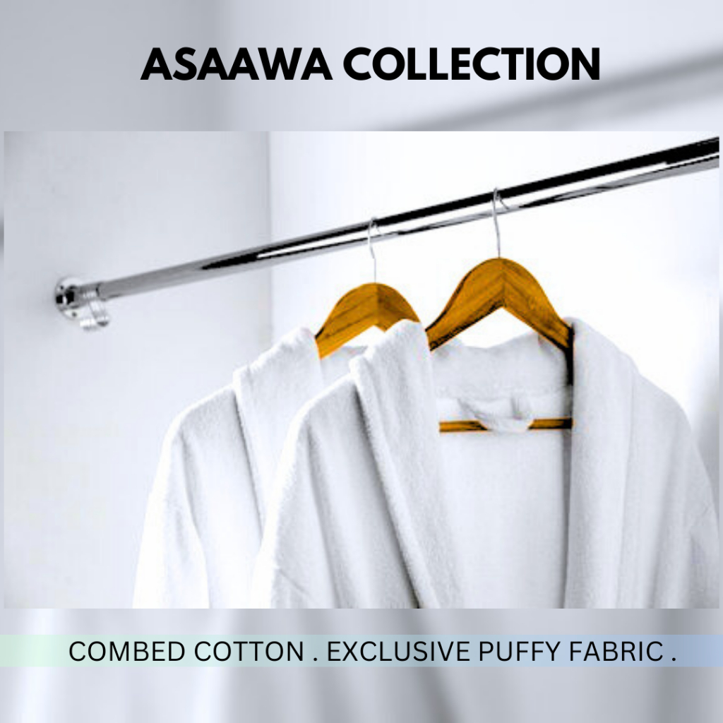 Hotel & Resort Asaawa Bathrobe Adult Jubah Mandi Dewasa Cotton 100% Puffy Ekslusif Design ...