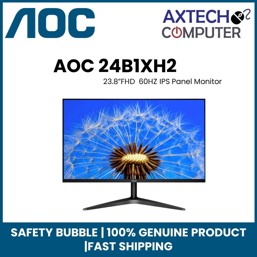 AOC 24B1XH2 23.8" FHD IPS Slim Monitor Black ( HDMI, VGA, 3 Yrs Wrty ...