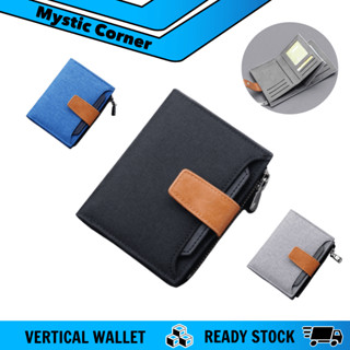 Canvas Men Short Bifold Wallet with Buckle lock and Card Holder- Dompet ...