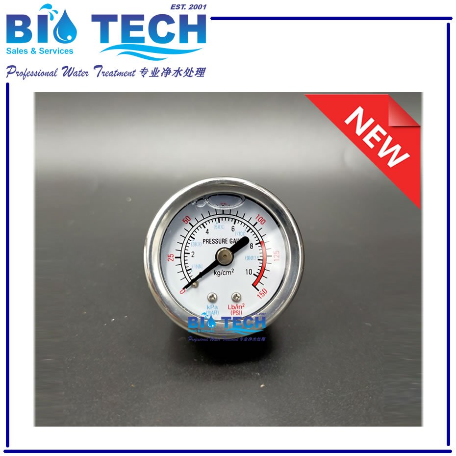 Nesca Water Filter Pressure Gauge - Oil - Hydraulic Liquid - SUS ...