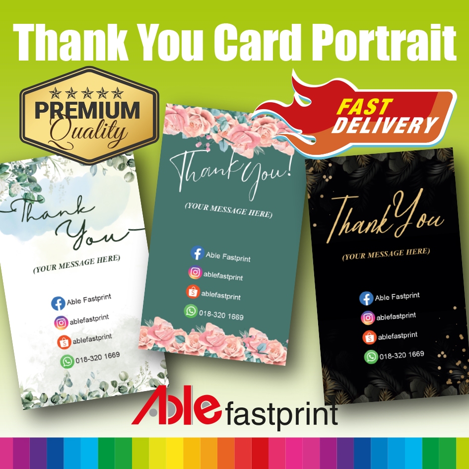 New Edition Portrait Thank You Card(Front Printing Only)/Name Card ...
