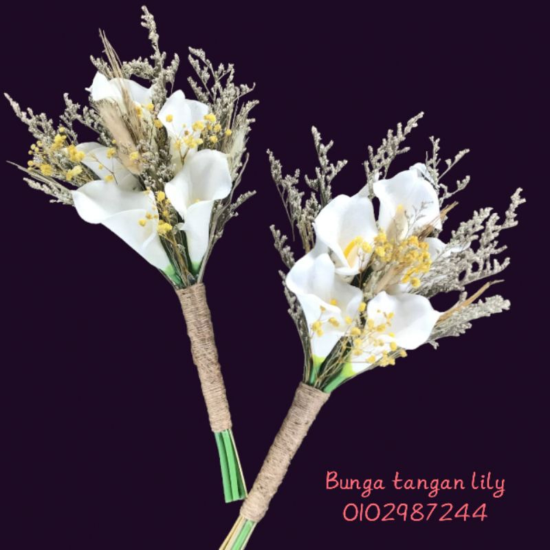 Bunga tangan lily klasik bajet sesuai untuk tunang Nikah | Shopee Malaysia