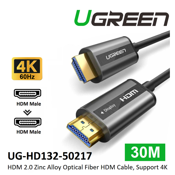 Ugreen UG-HD132-50217 30M Hdmi 2.0 Zinc Alloy Optical Fiber Cable ...