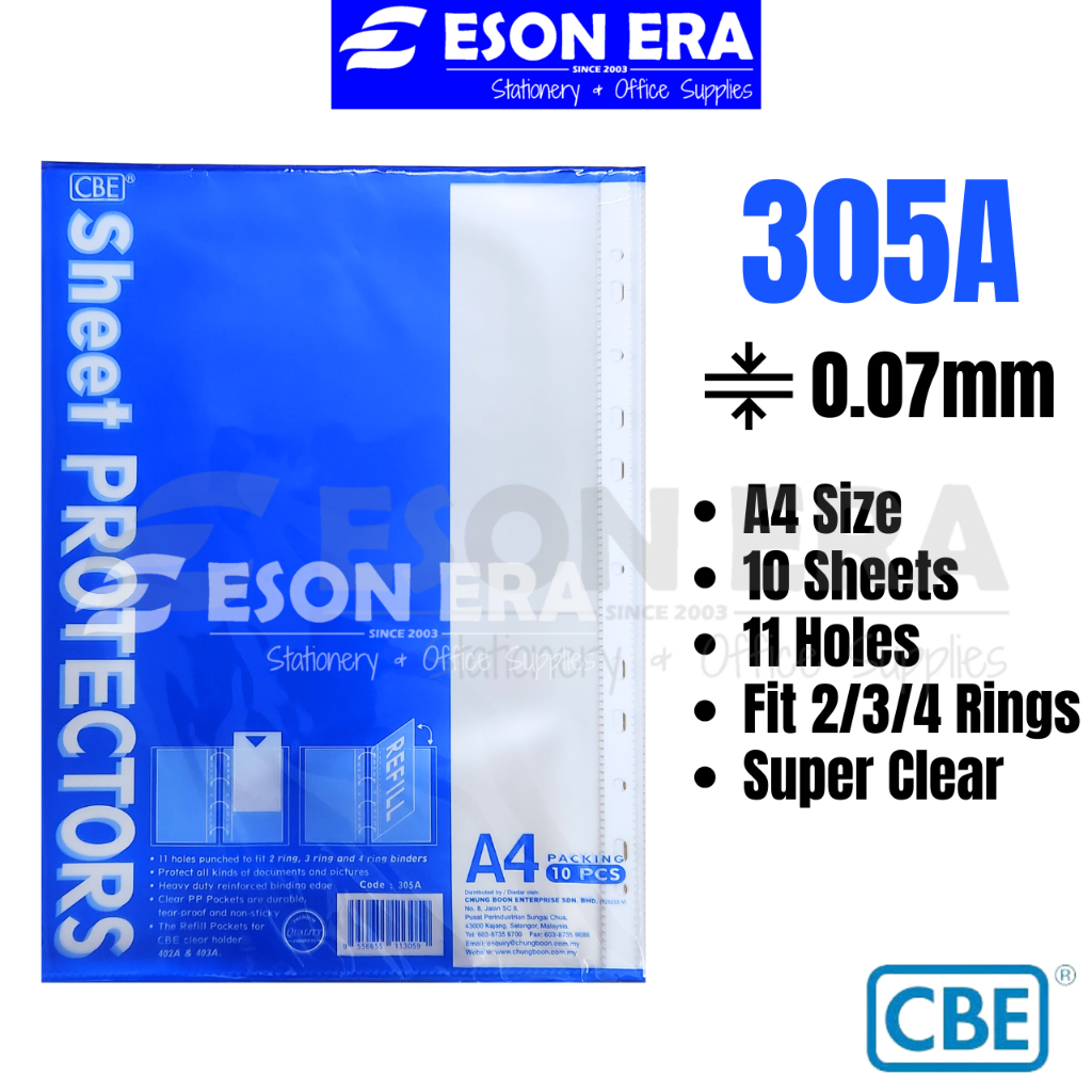 CBE / K2 / Astar / Aplus A4 Sheet Protector 10 Sheets A3058 / 013A ...