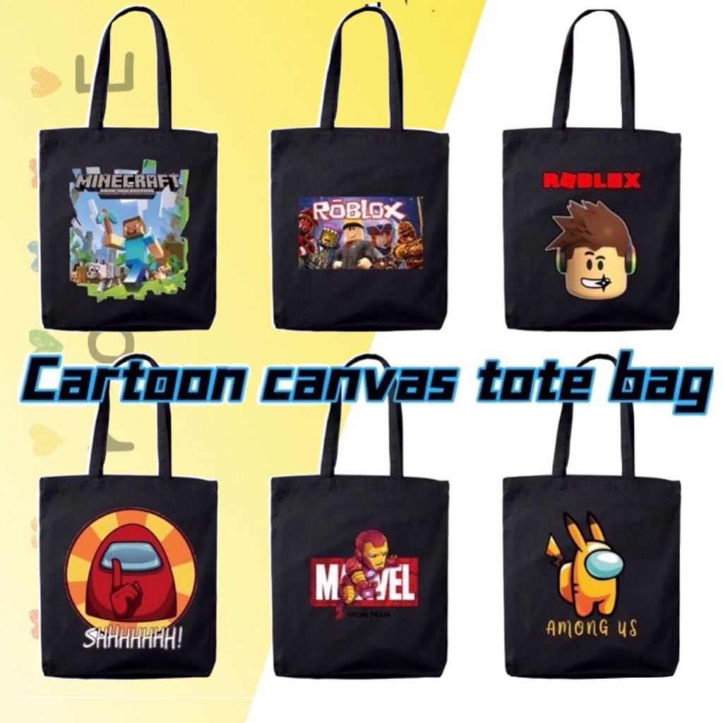 tote ROBLOX canvas tote bag student tuition bag beg mengaji budak ...