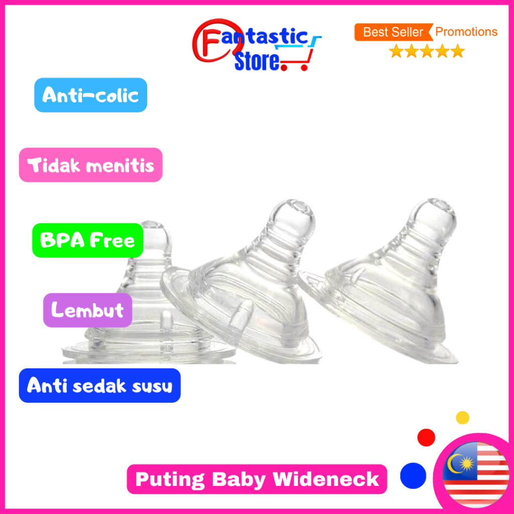 Mamababy Puting Baby Replacement Puting susu Nipple Wideneck Puting ...