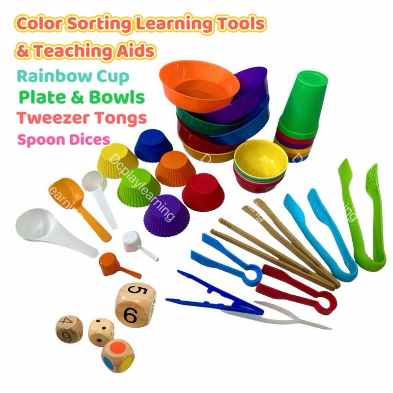Dcplaylearning Pre School Teaching Aids Montessori Tweezer Raibow Cup ...