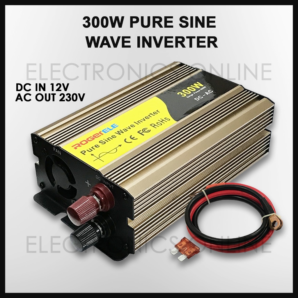 300W Pure Sine Wave Inverter Peak Wattage 600W DC12V to AC230V DC-AC Inverter Car Inverter Power ...