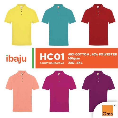 OREN SPORT Plain Polo Tee Honeycomb Polyester Cotton Tshirt Plain Baju Berkolar Lelaki Baju ...
