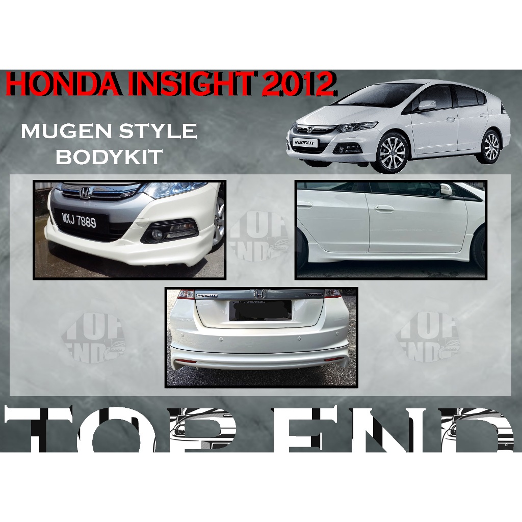 HONDA INSIGHT 2012 MUGEN FULL SET BODYKIT MG BUMPER SKIRT LIP CAR BODYKIT FRONT SKIRT SIDE SKIRT ...