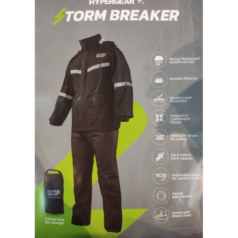 RAINCOAT HYPER GEAR STORM BREAKER 100% WATERPROOF 10000MM | Shopee Malaysia