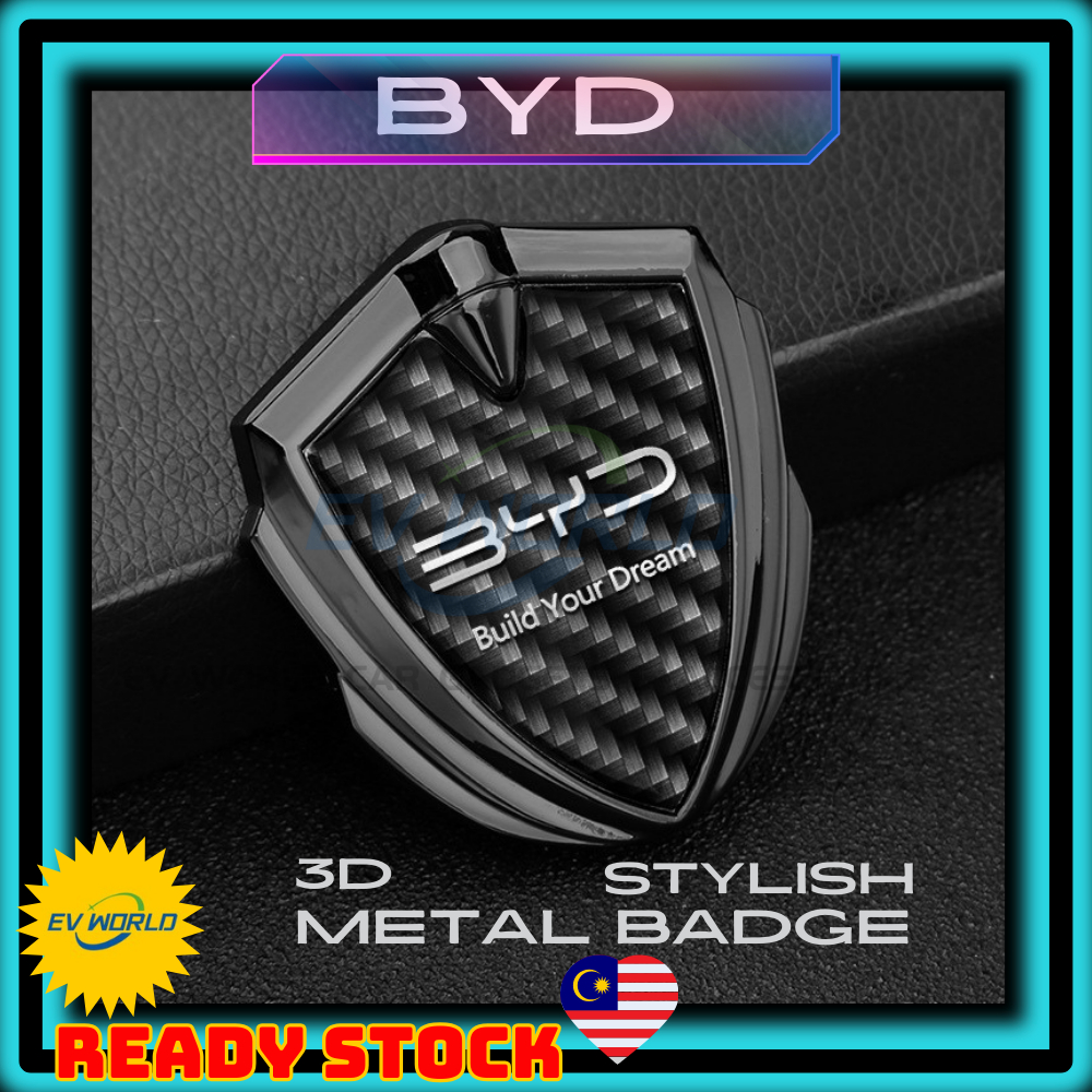 【B136 READY STOCK】BYD 3D Stylist Metal Badge Rear Trunk Styling Shield ...