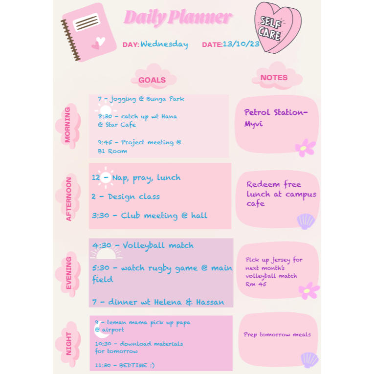 General Cute Aesthetic Daily Planner for Girls (All Pink) | Shopee Malaysia