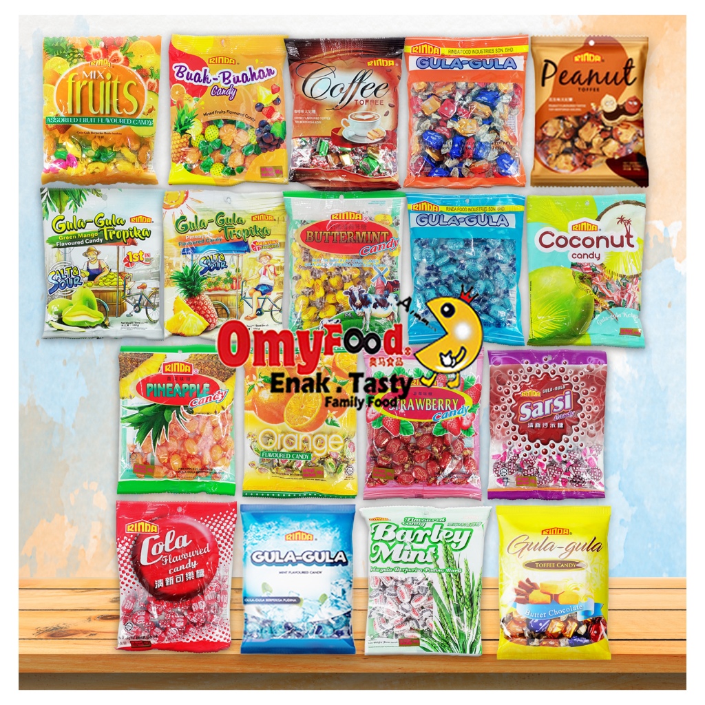 150g/200g Rinda Candy[Mix Fruit/Butter Mint/Toffee/Orange/Strawberry/Coconut/Green Mango/Sarsi ...