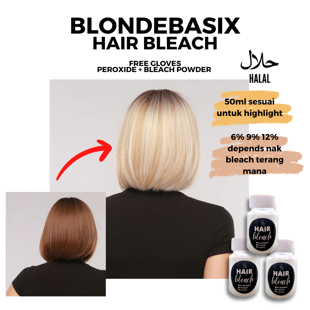 BLEACH RAMBUT (PERANG/BROWN/BLONDE/PUTIH) HAIR BLEACH | Shopee Malaysia