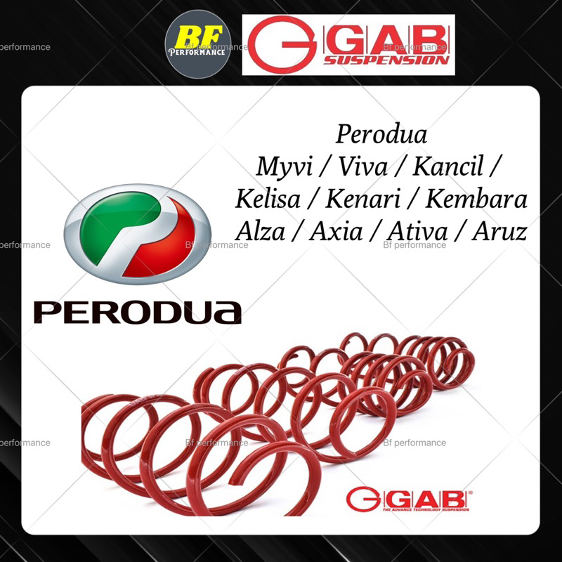 GAB SP Series Cool Sport Lowered Sport Spring Perodua Myvi Axia Alza ...