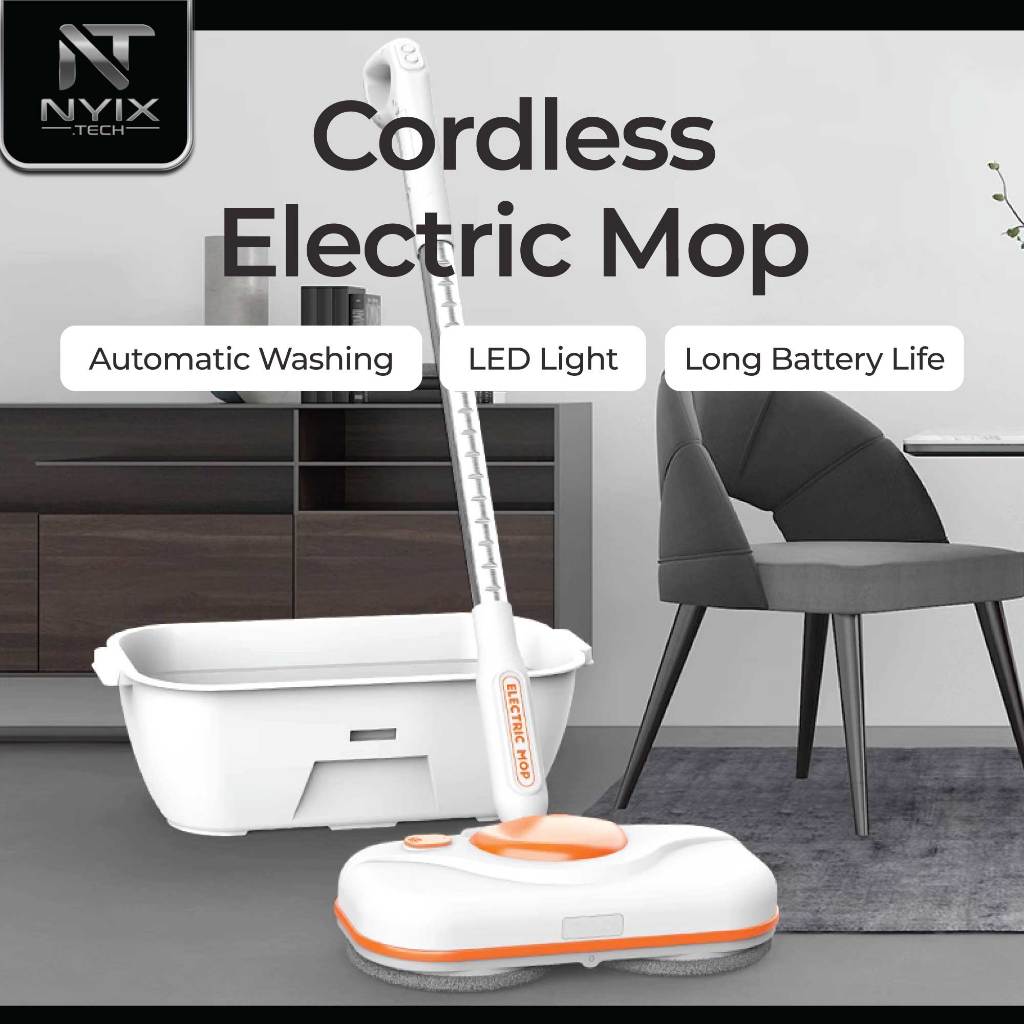 Wireless Electric Mop Self-Wash Cordless Automatic Rechargeable Floor ...
