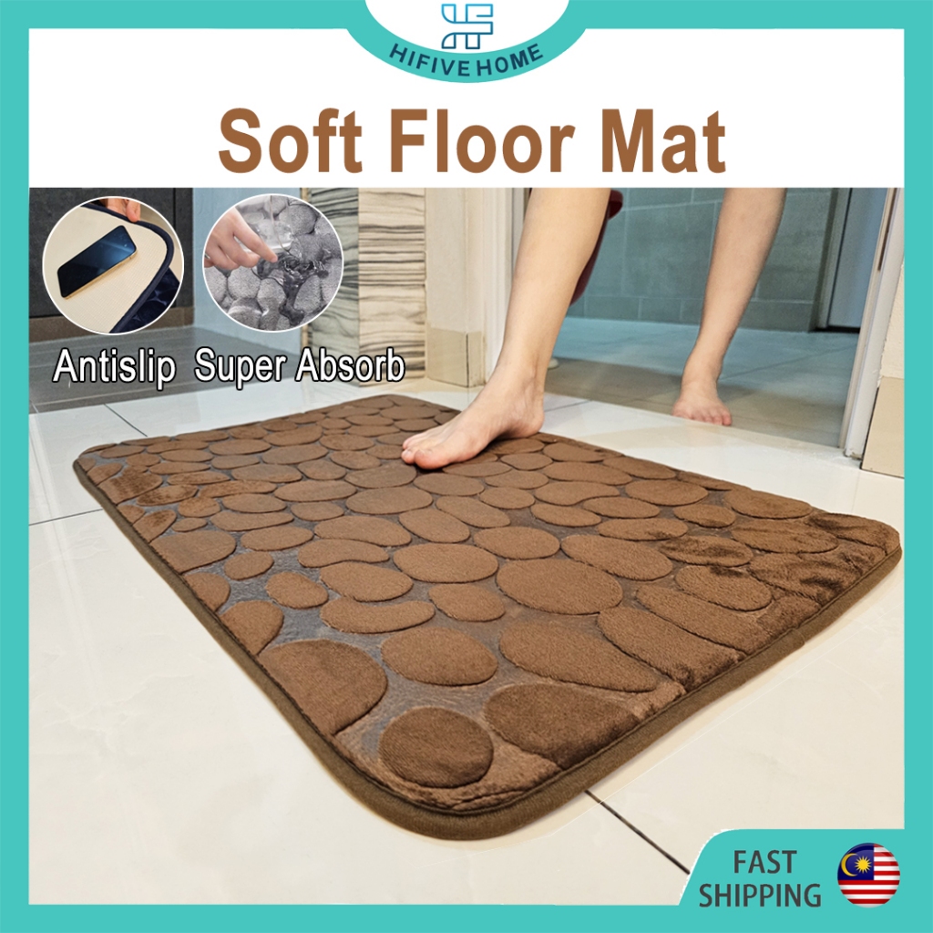 Anti slip Alas Kaki Serap Air Soft Floor Mat Fast Dry for Bilik Air ...