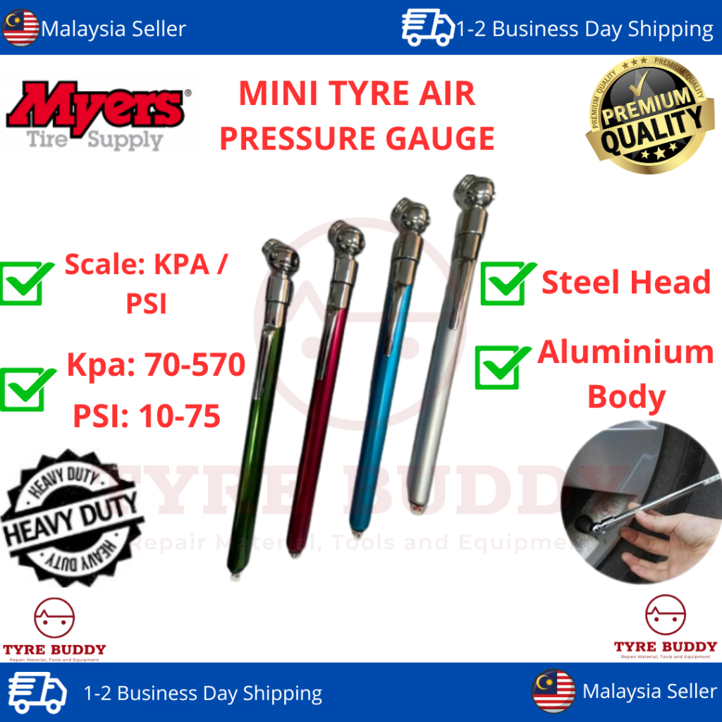 MINI TYRE AIR PRESSURE GAUGE 70-570 PSI ; Alat Ukur Tekanan Angin Tayar ...