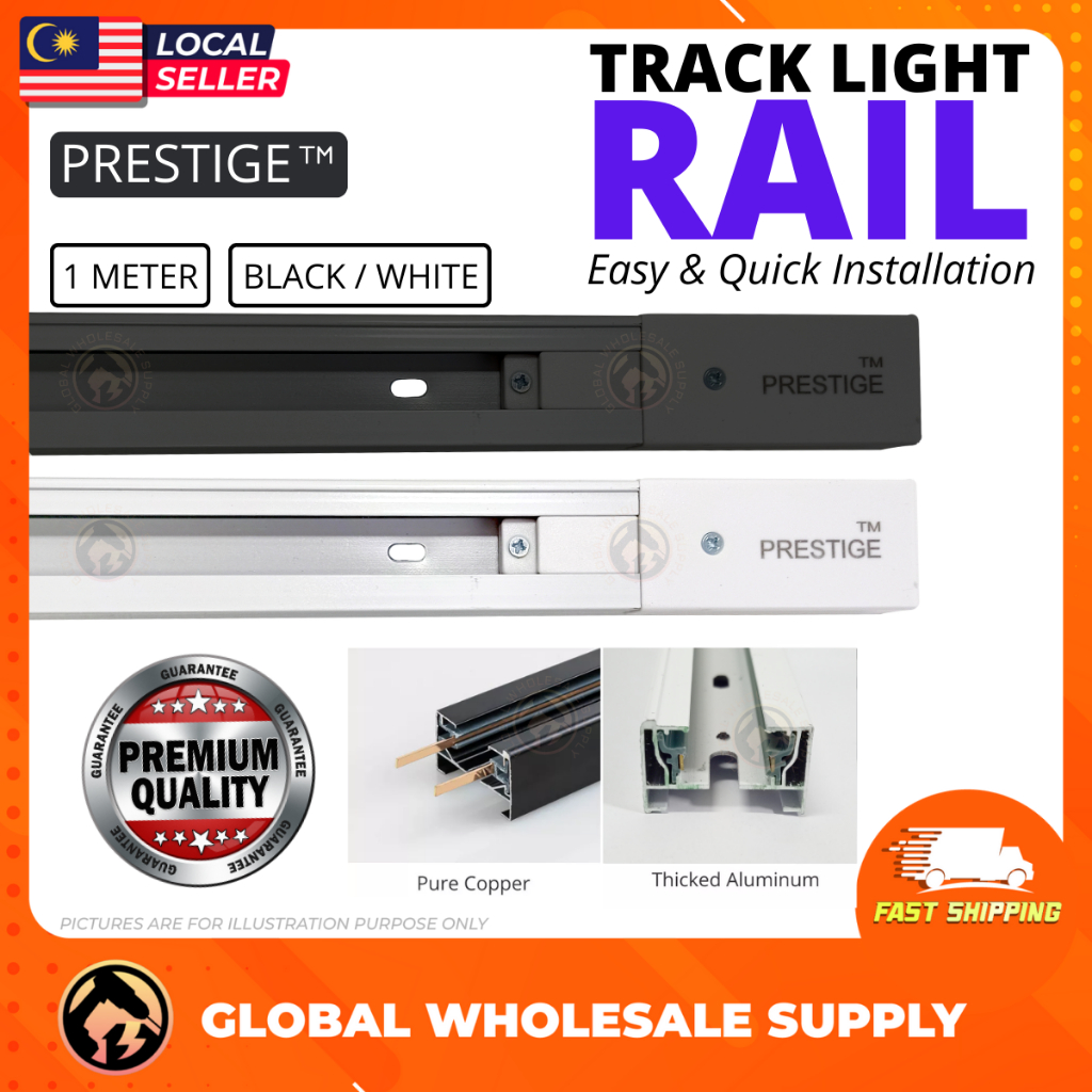 1METER PRESTIGE PREMIUM LED Track Rail Aluminium Light Bar Tracklight ...