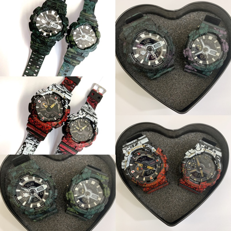 GA110 floral design One piece G Couple set digital Analog watch 2pcs ...