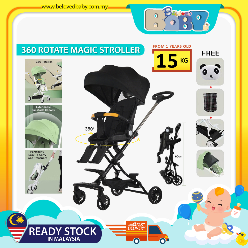 360 Rotate Direction 2 Way Multifunctional Magic Stroller With Canopy ...