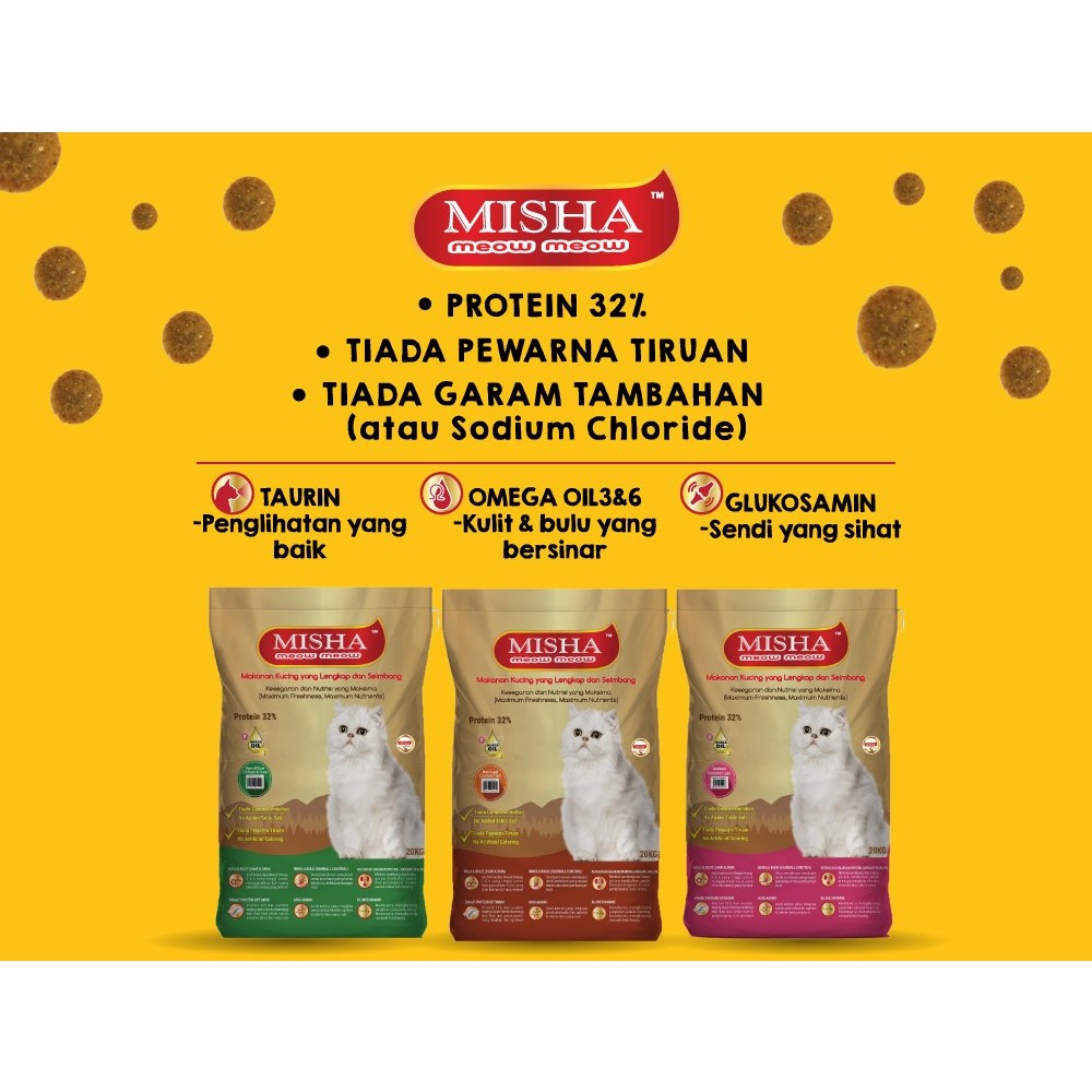 MISHA Dry Cat Food - Assorted Flavor (8kg) | Shopee Malaysia