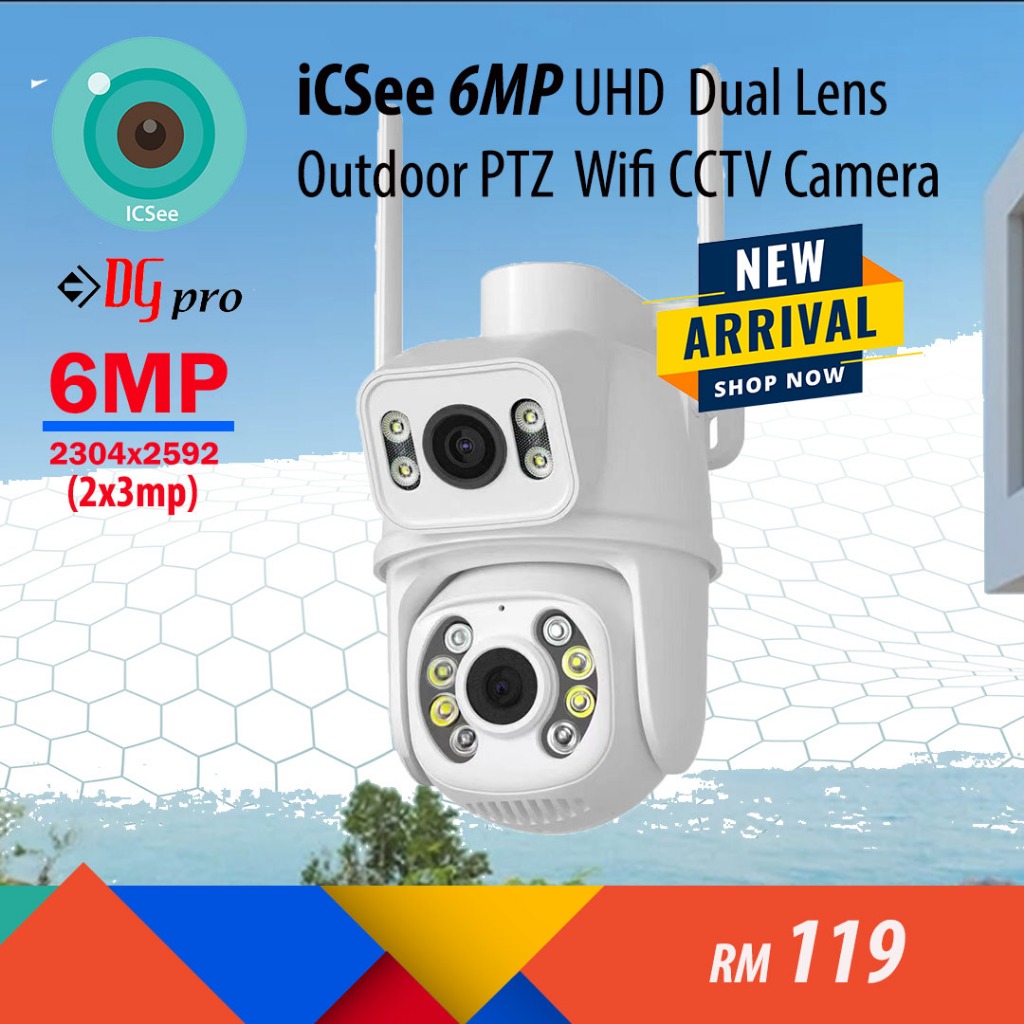 [NEW ARRIVAL] iCSee 6MP 3K Dual Lens / Dual Screens Weatherproof ...