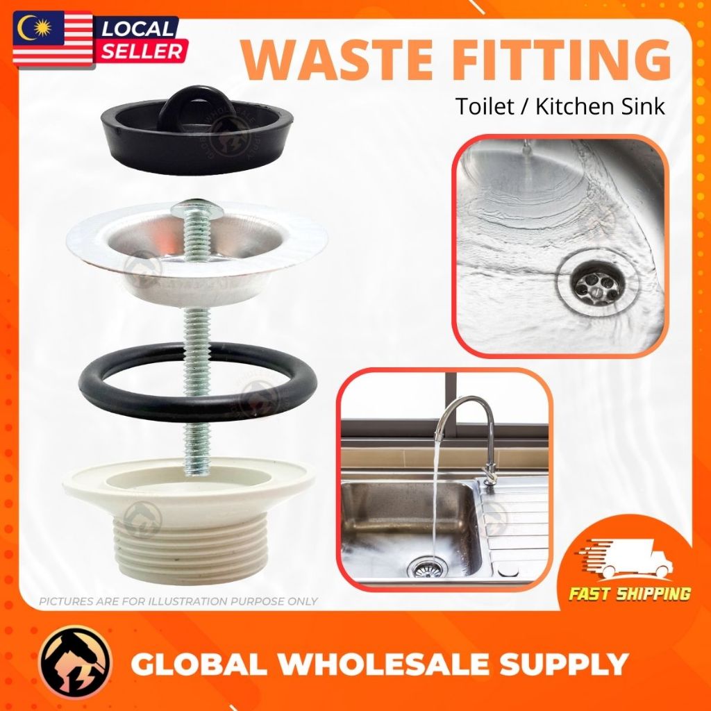TECHPLAS Waste Fitting Big / Small for Kitchen Sink Toilet Sink Faucet ...