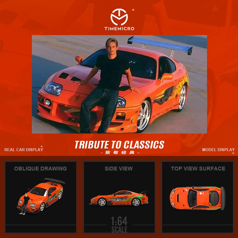 Time Micro 1:64 Toyota Supra Fast & Furious Brian’s Supra Design with ...